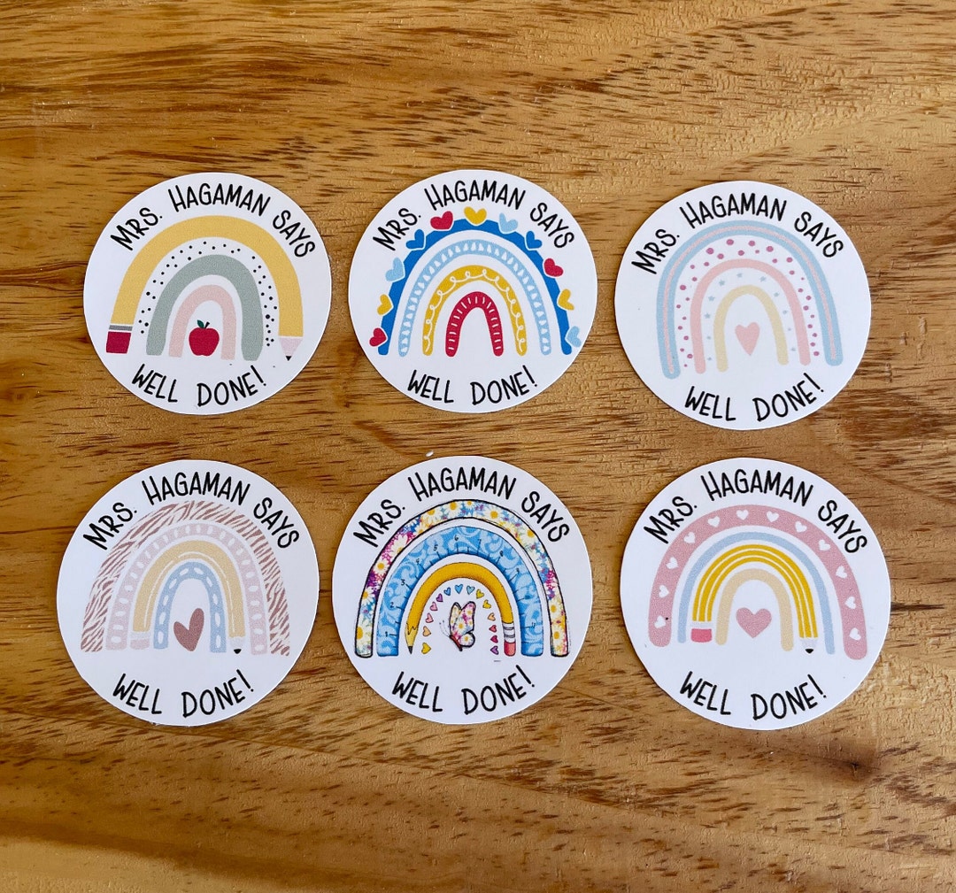 35 WELL DONE Teacher Reward Stickers, Teacher Gifts, Teacher Stationery ...