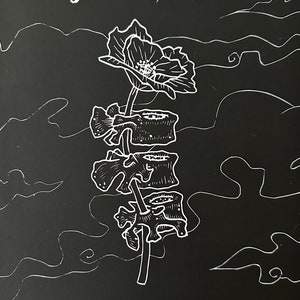 Eternal Flower | Hand Carved, Original 11x14 Linocut Relief Print in ...