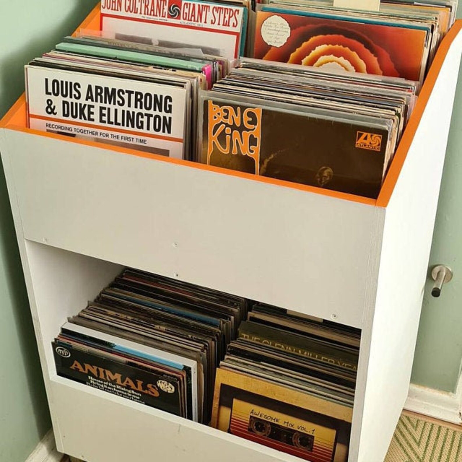 2 Tier LP Vinyl Record Storage Browser Flip Bin - Etsy