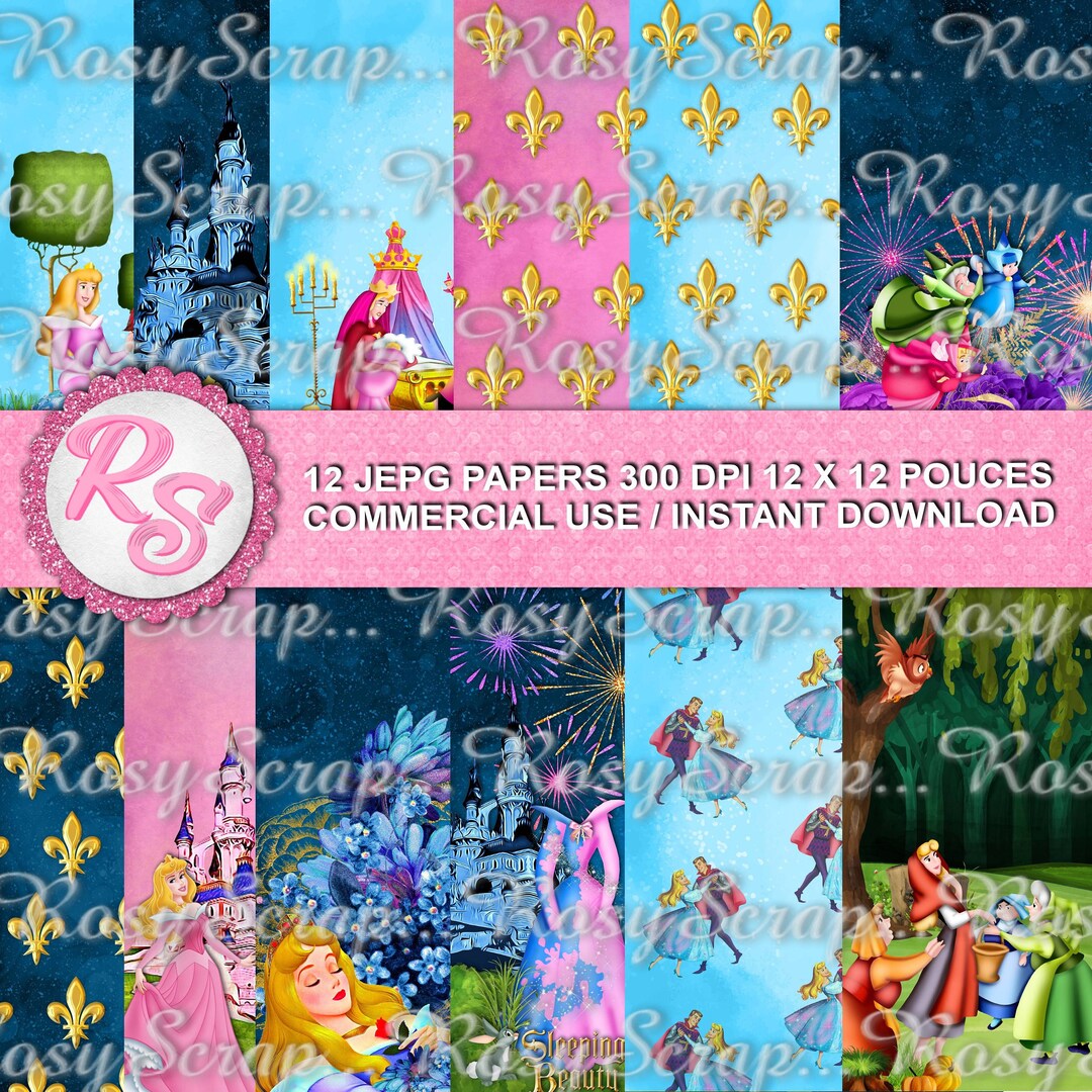 Kit 12 PAPERS Sleeping Beauty - Etsy