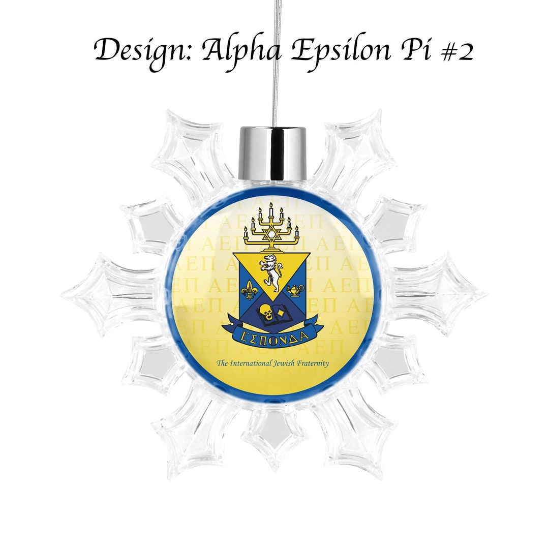 Alpha Epsilon Pi Snowflake Round Ornament - Etsy