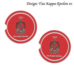 Tau Kappa Epsilon (TKE) Car Cup Holder Coasters Sandstone (set of 2) - Etsy
