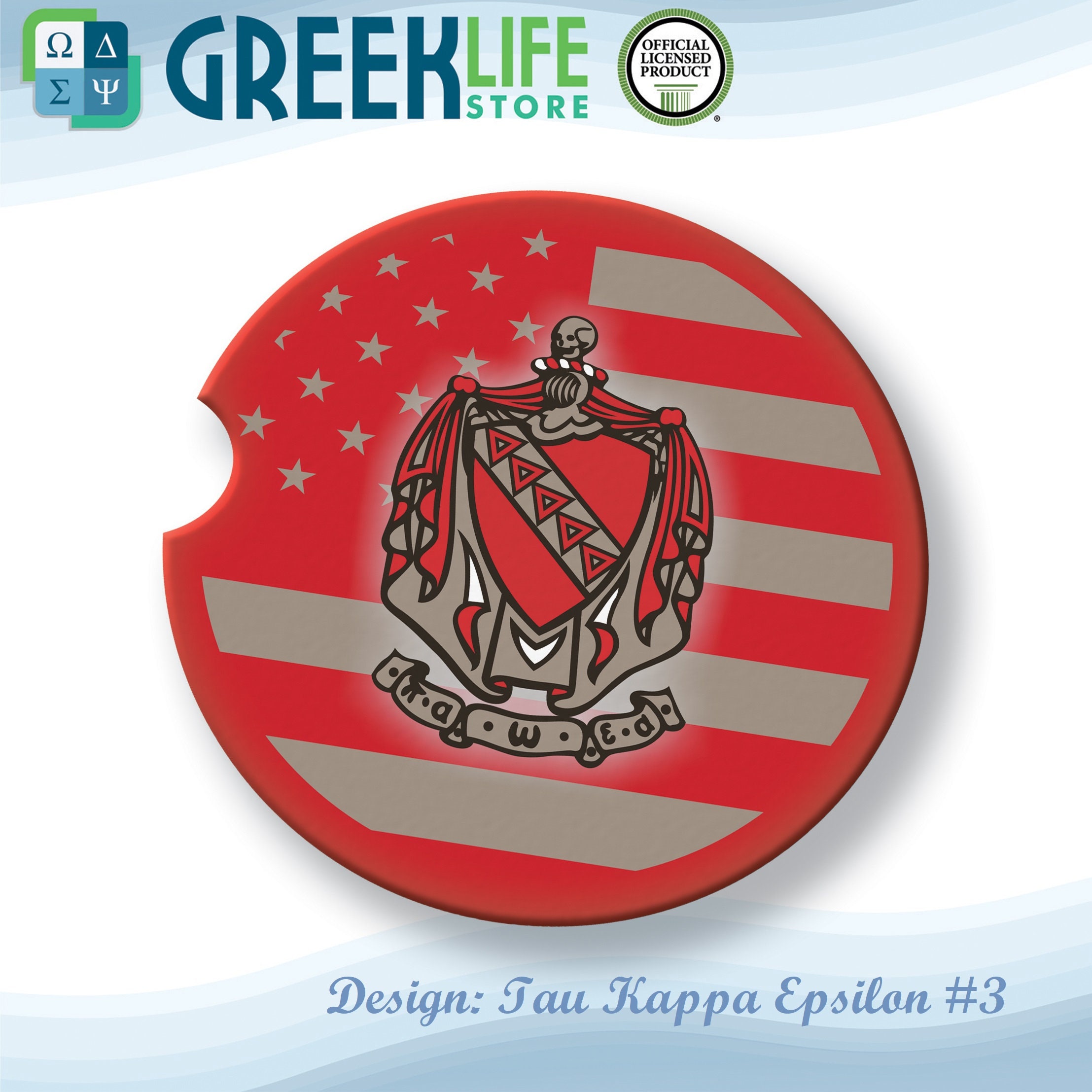 Tau Kappa Epsilon TKE Car Cup Holder Coasters Sandstone set - Etsy