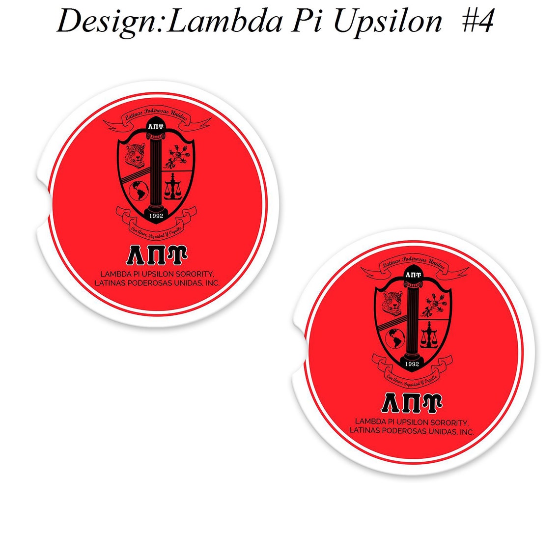 Lambda Pi Upsilon Car Cup Holder Coasters Sandstone set of 2 | Etsy