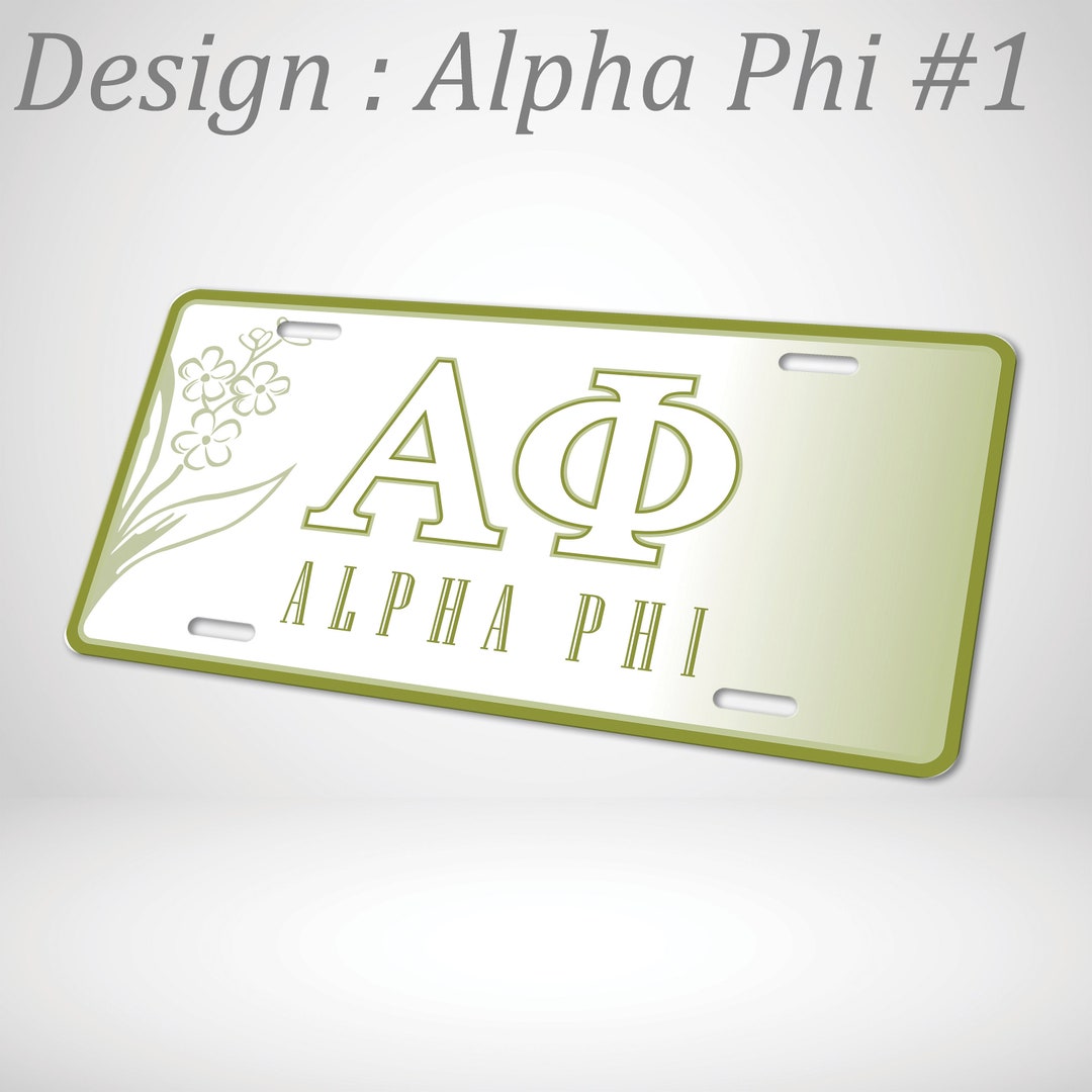 Alpha Phi Decorative Aluminum License Plate - Etsy