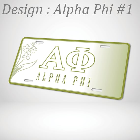 Alpha Phi Decorative Aluminum License Plate | Etsy