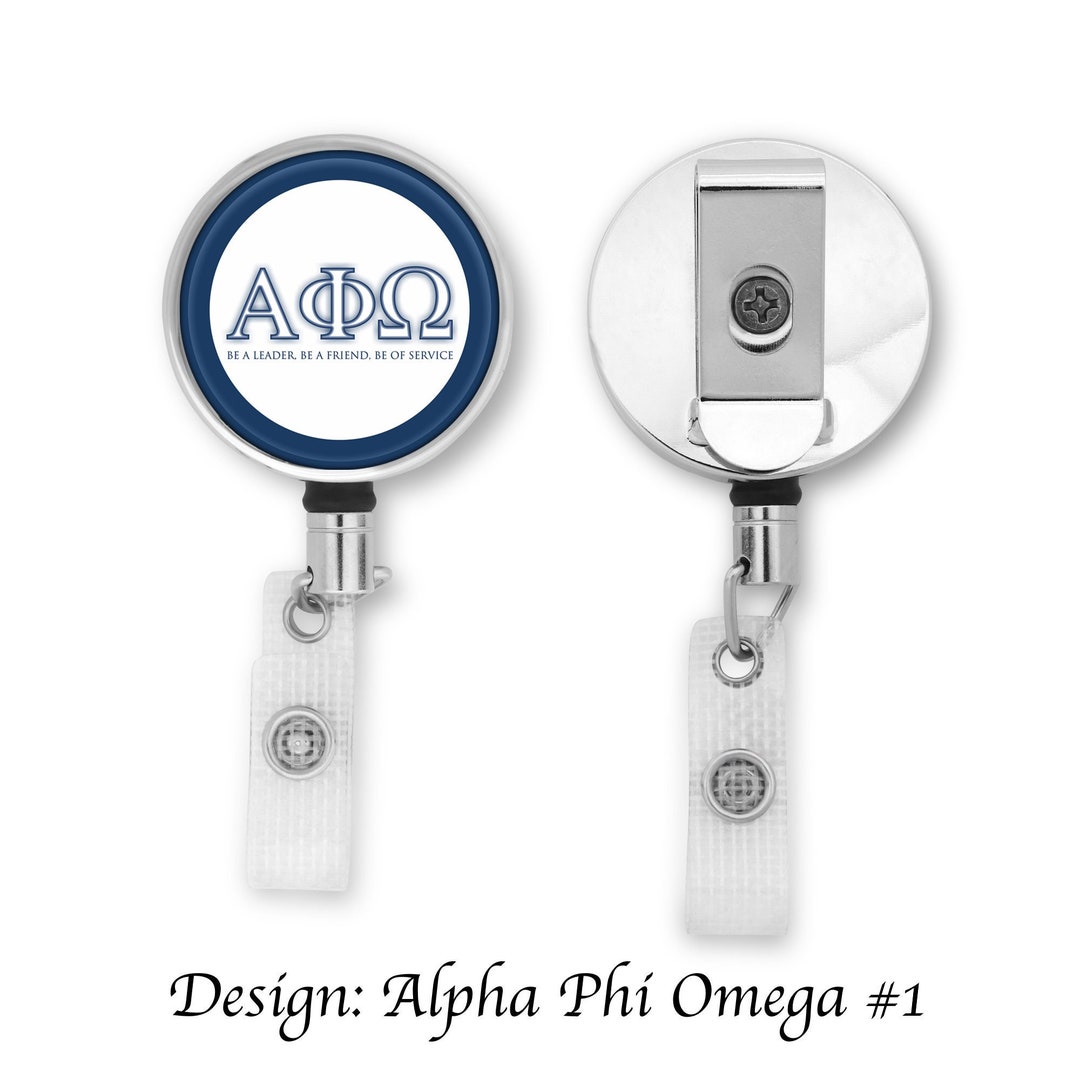 Alpha Phi Omega Retractable ID Badge Reel Holder - Etsy