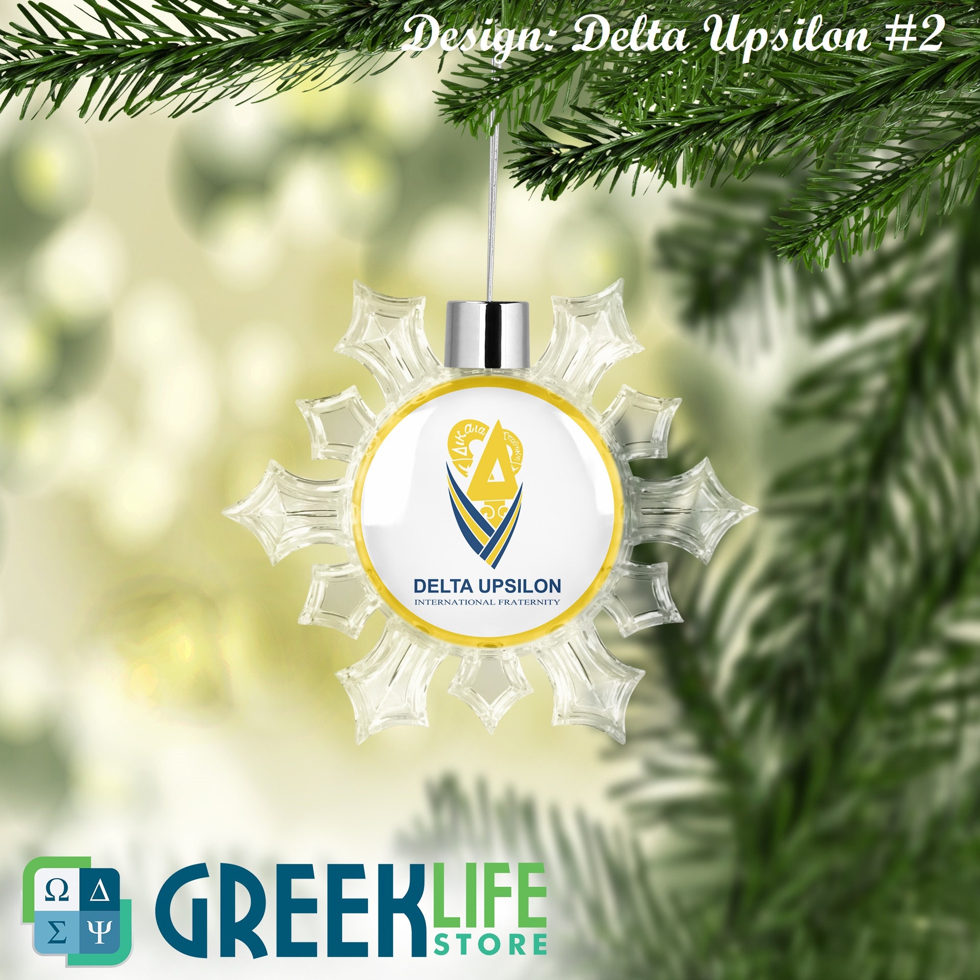 Home Décor Delta Upsilon Snowflake Round Ornament Ornaments & Accents etna.com.pe
