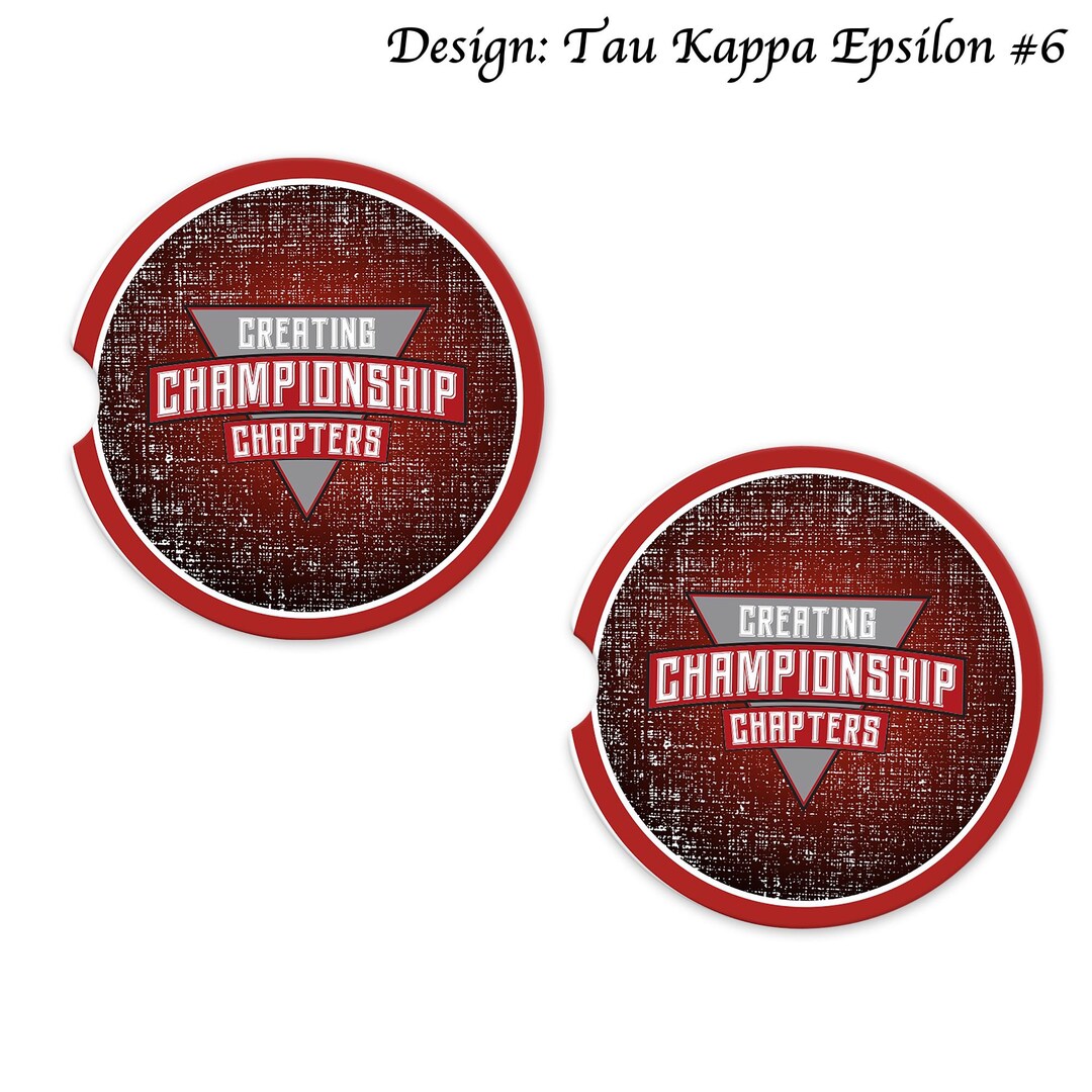 Tau Kappa Epsilon (TKE) Car Cup Holder Coasters Sandstone (set of 2) - Etsy