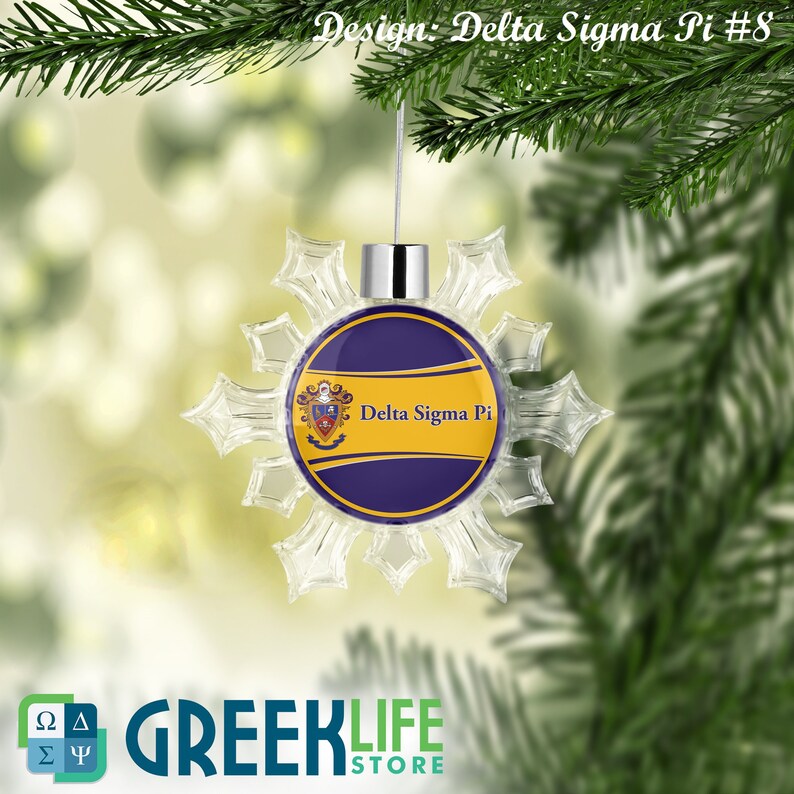 Delta Sigma Pi Snowflake Round Ornament | Etsy