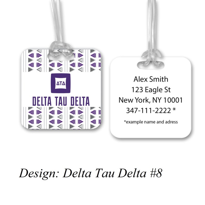 Delta Tau Delta Aluminum Bag Tag - Etsy