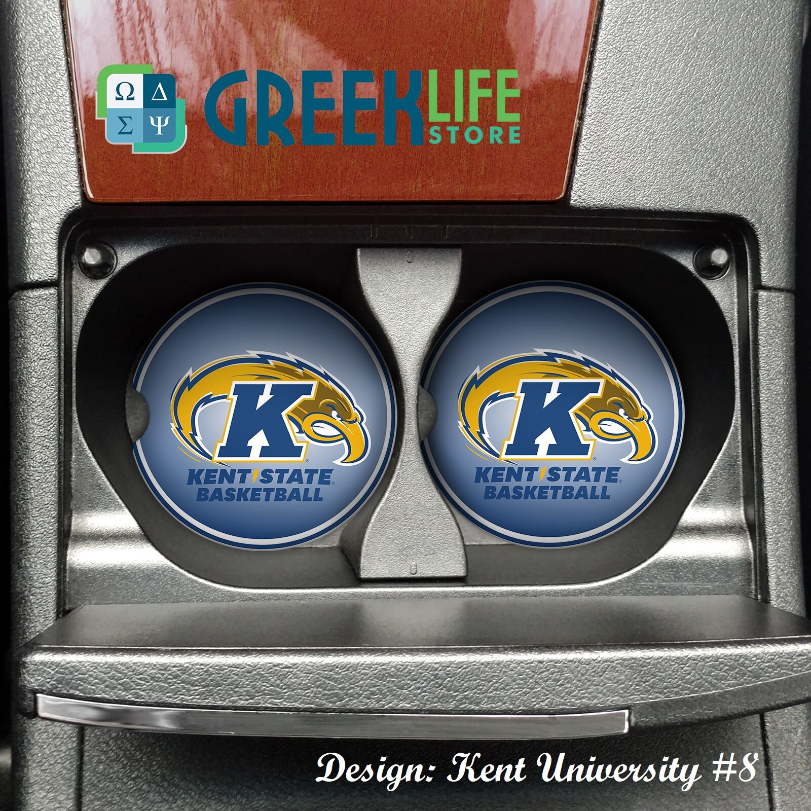 Kent State University Car Cup Holder Coasters Sandstone set - Etsy