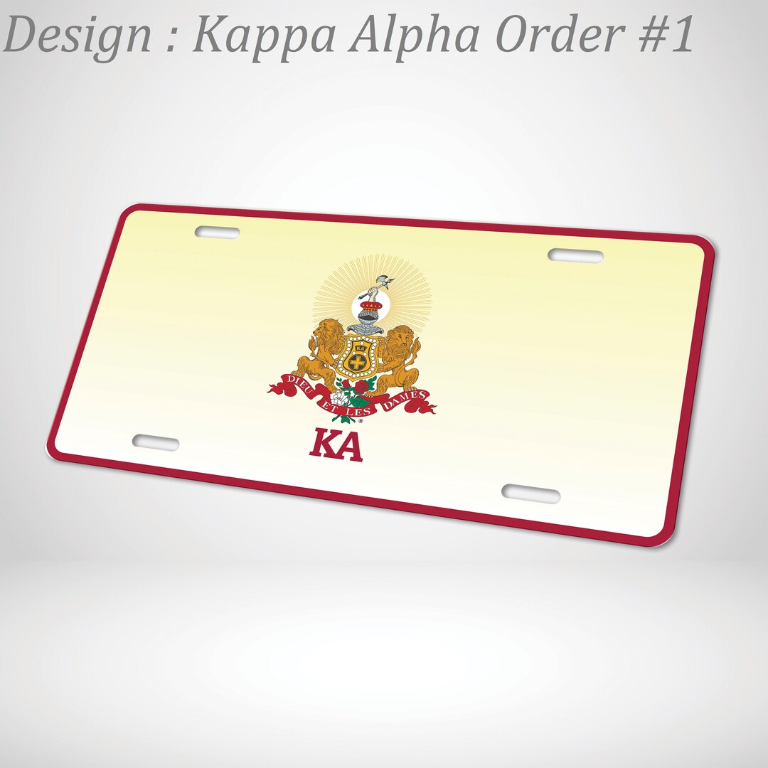 Kappa Alpha Order Decorative Aluminum License Plate - Etsy