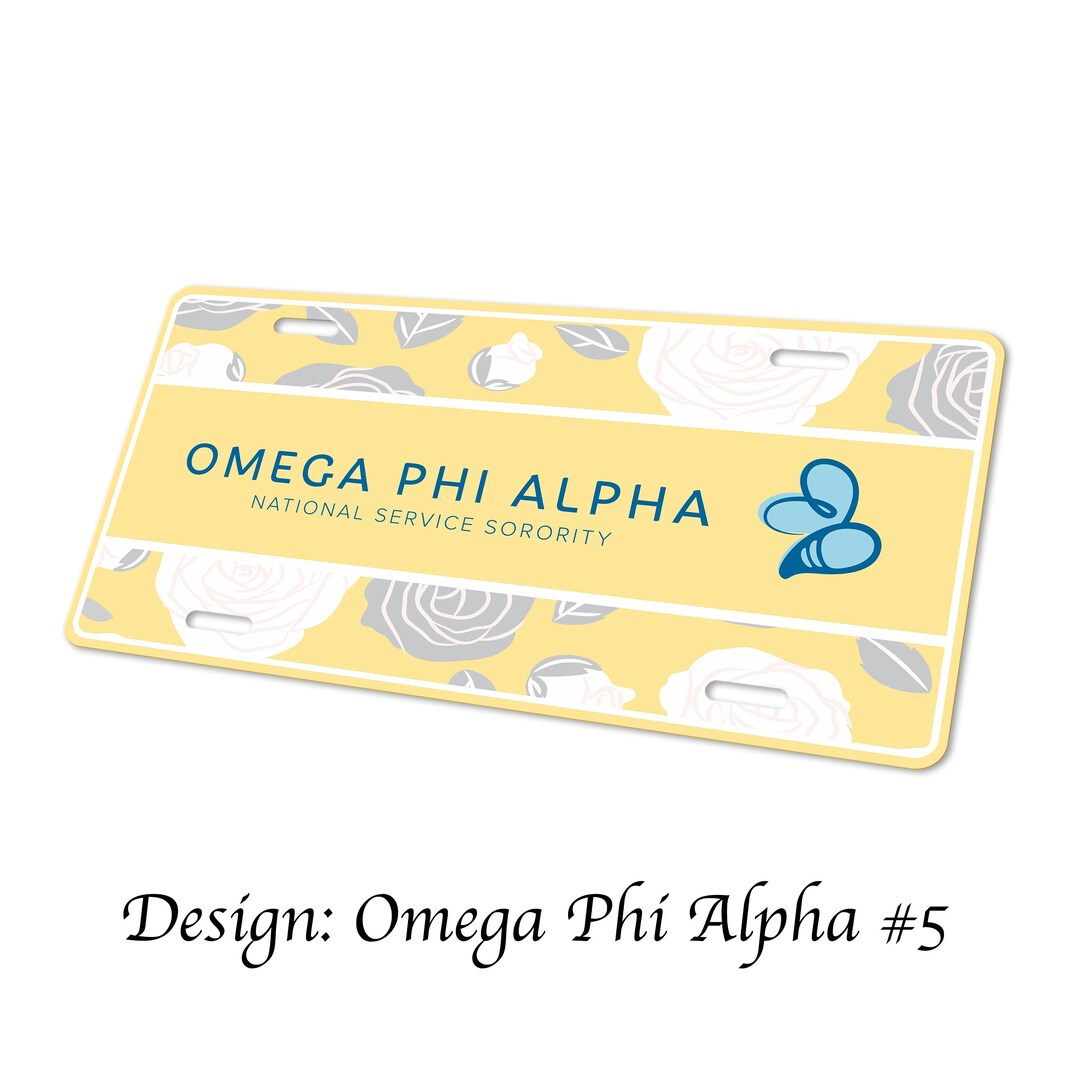 Omega Phi Alpha Decorative Aluminum License Plate - Etsy