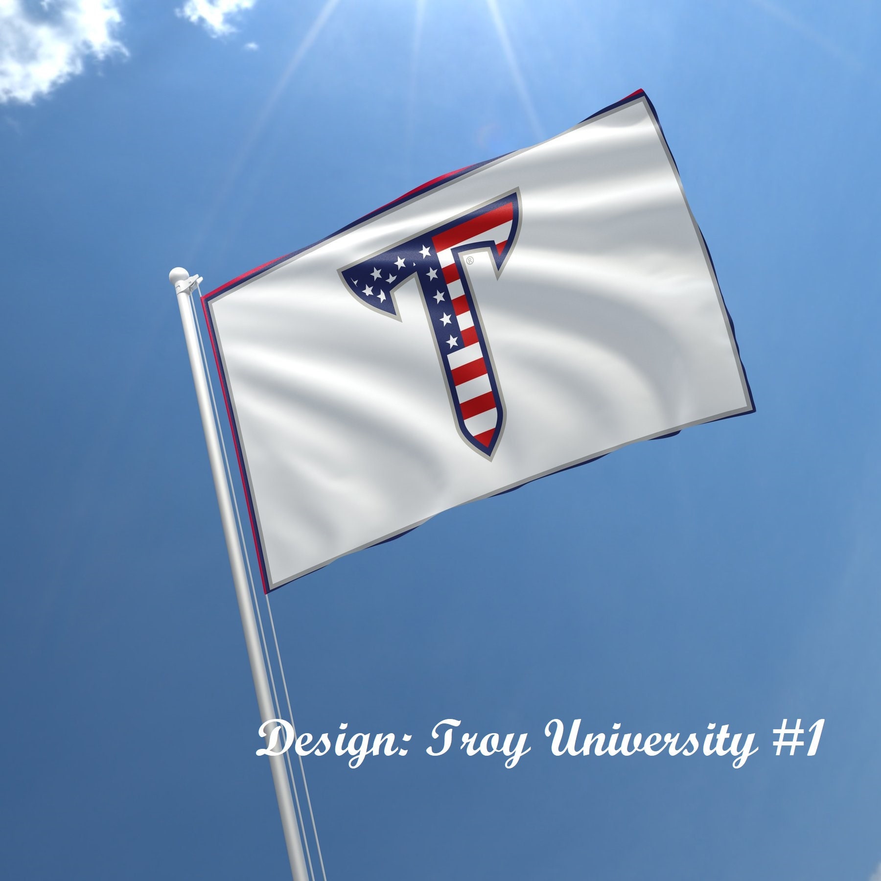Troy University Officially Licensed Flag Banner - Etsy