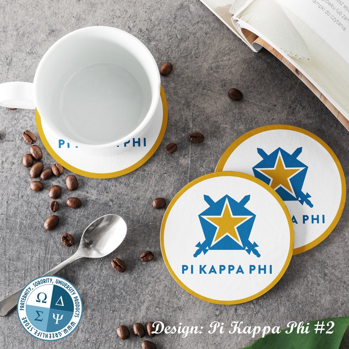 Pi Kappa Phi Round Coasters set of 4 Coasters | Etsy