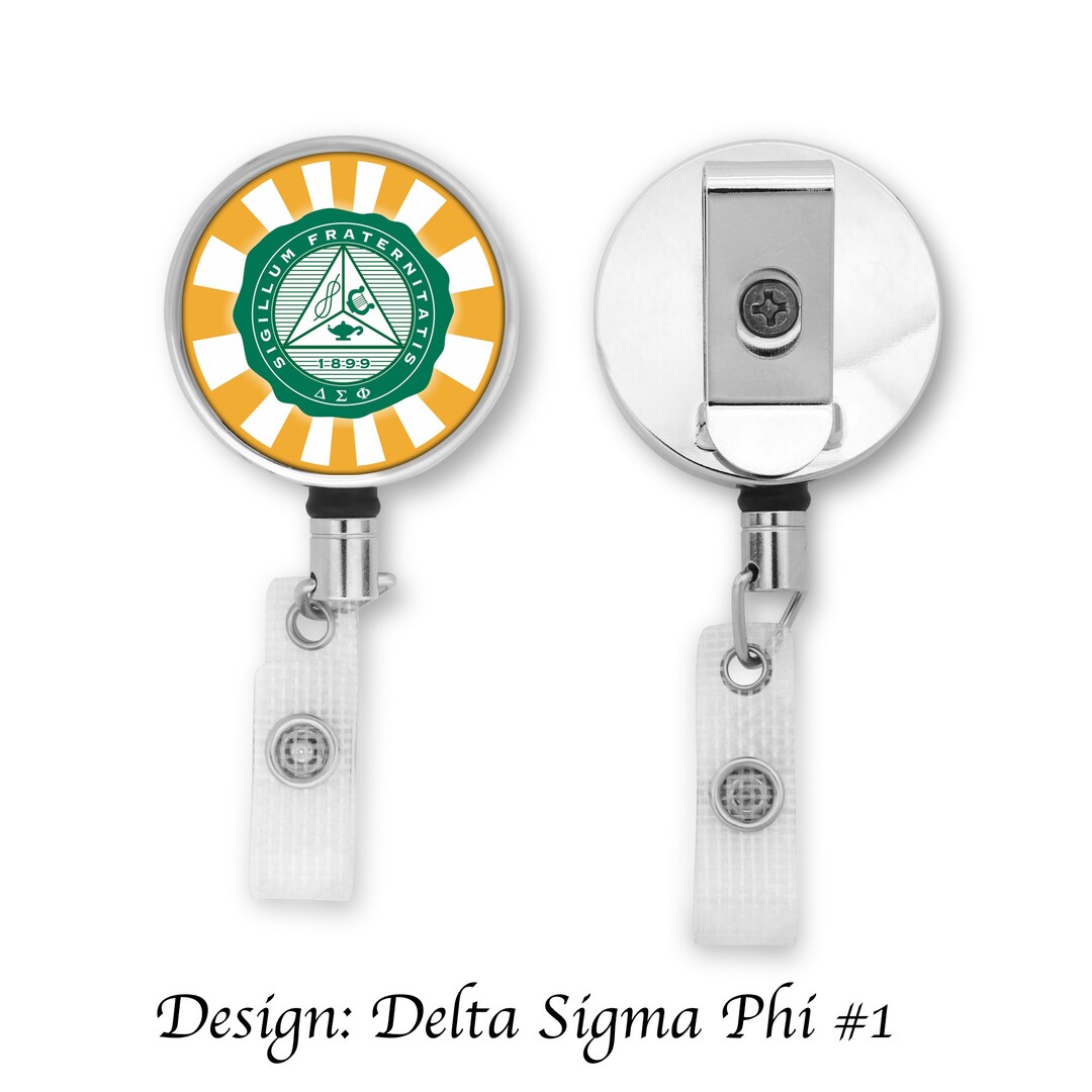 Delta Sigma Phi Retractable ID Badge Reel Holder - Etsy