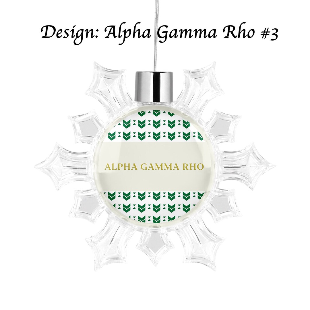 Alpha Gamma Rho Snowflake Round Ornament - Etsy