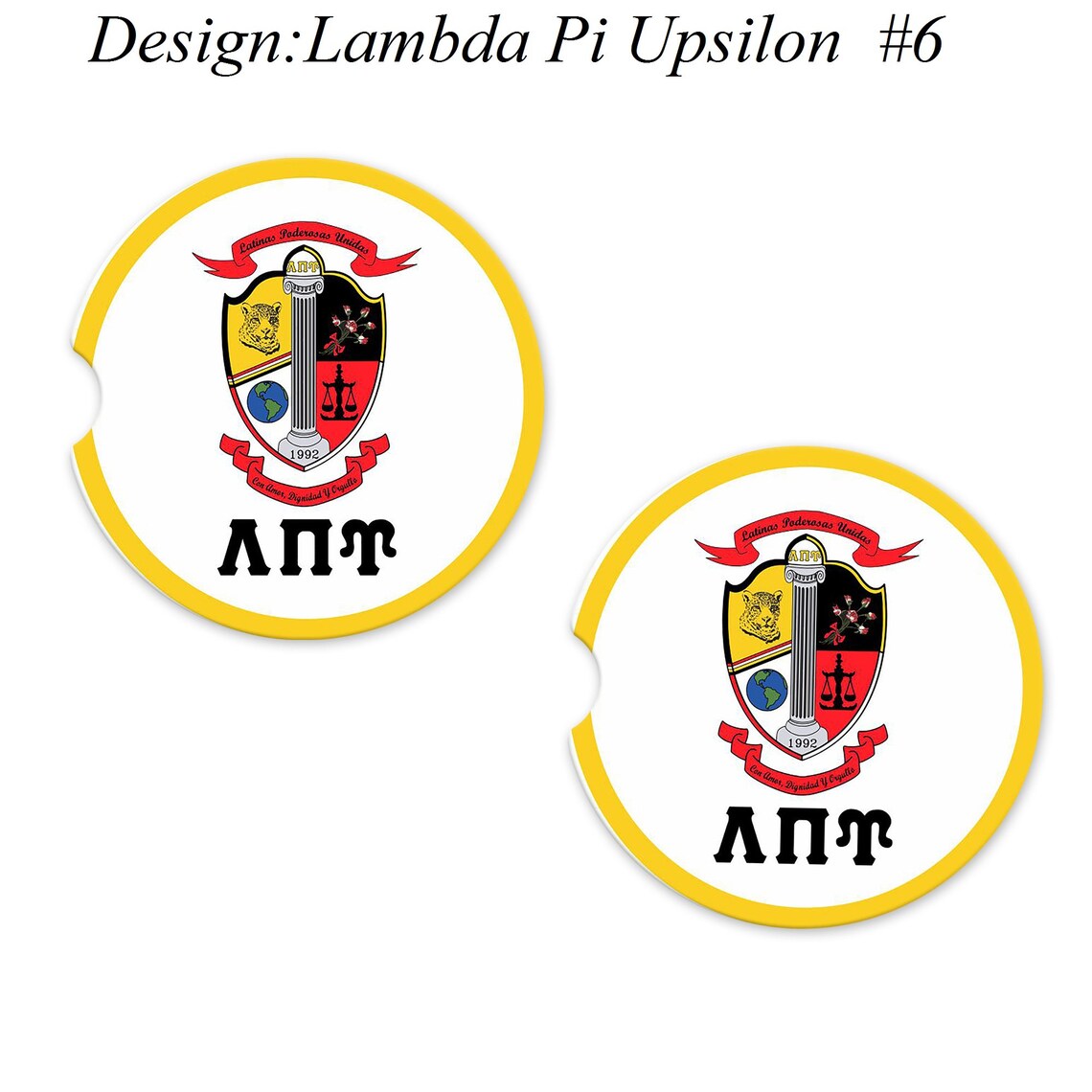 Lambda Pi Upsilon Car Cup Holder Coasters Sandstone set of 2 | Etsy