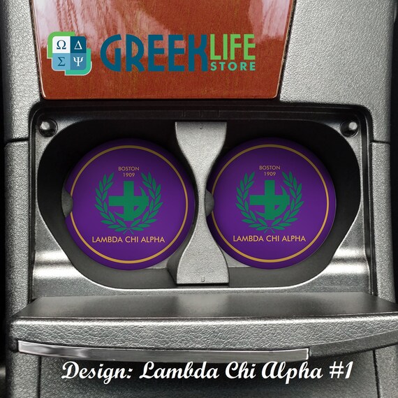 Lambda Chi Alpha Car Cup Holder Coasters Sandstone set of 2 - Etsy