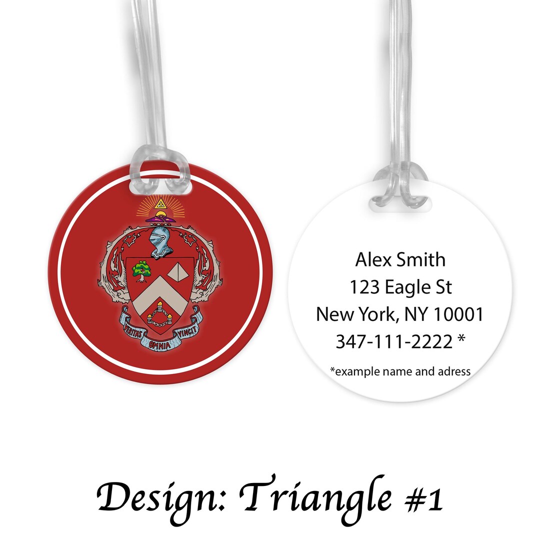 Triangle Fraternity Round Bag Tag - Etsy