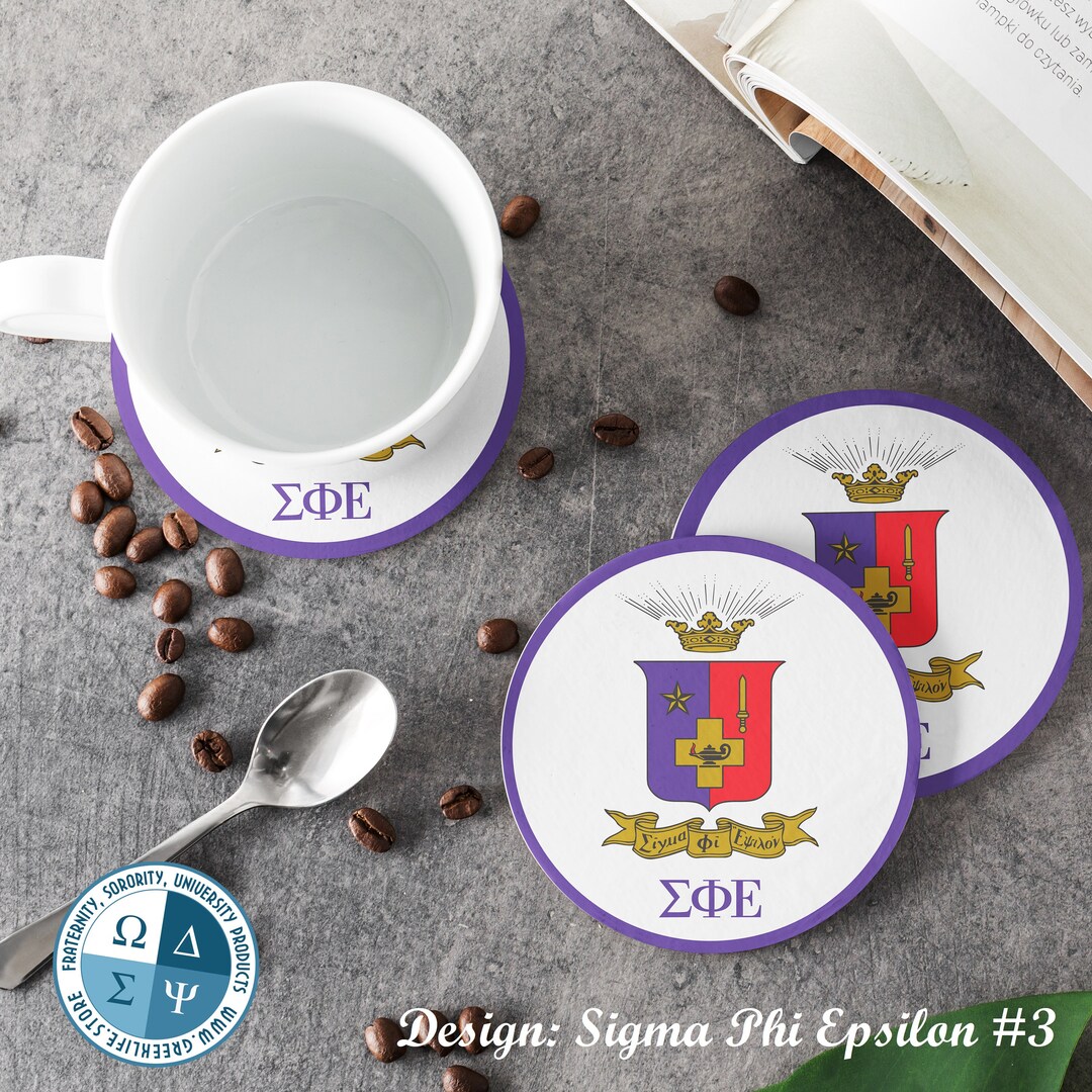 Sigma Phi Epsilon Round Coasters set of 4 Coasters - Etsy