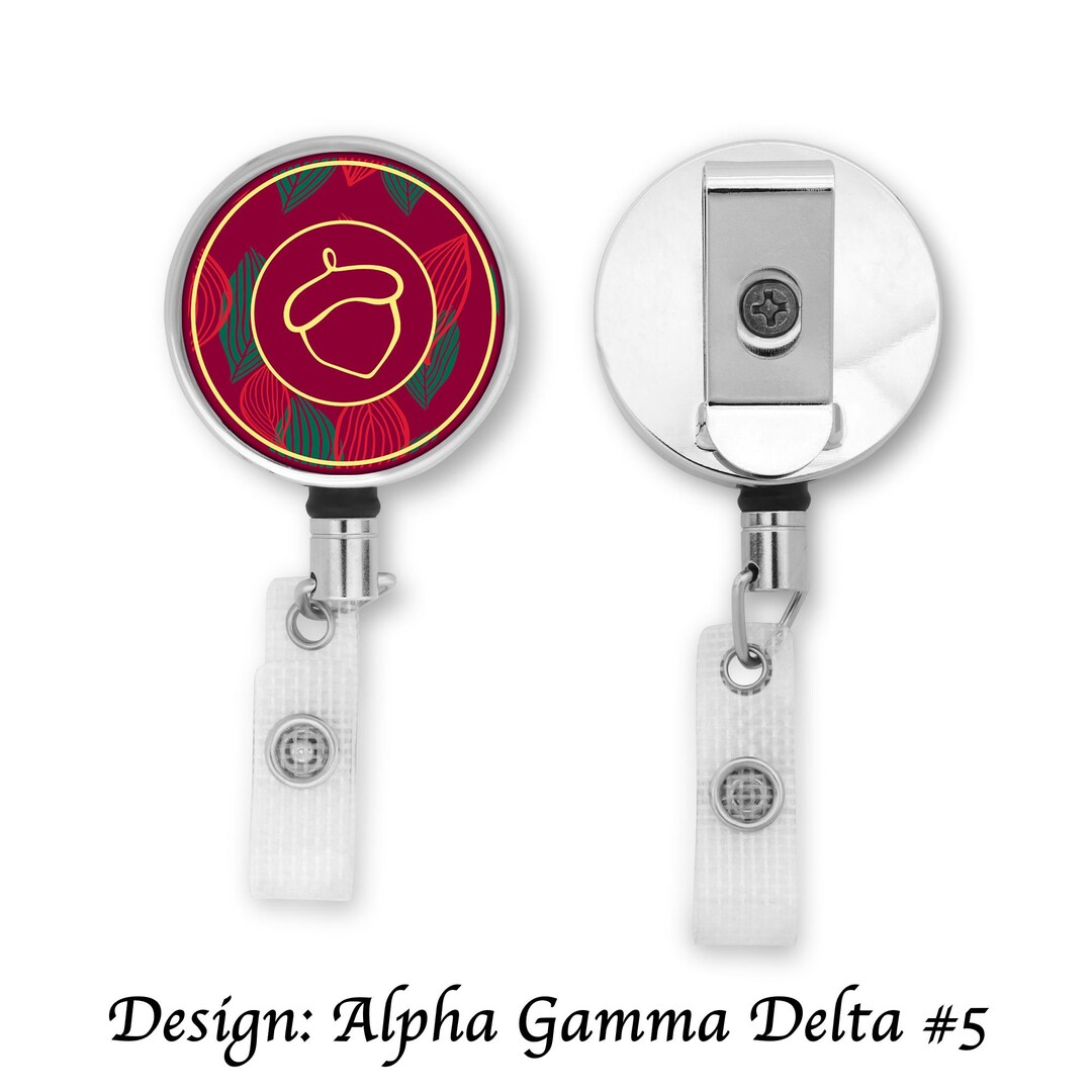 Alpha Gamma Delta Retractable ID Badge Reel Holder - Etsy