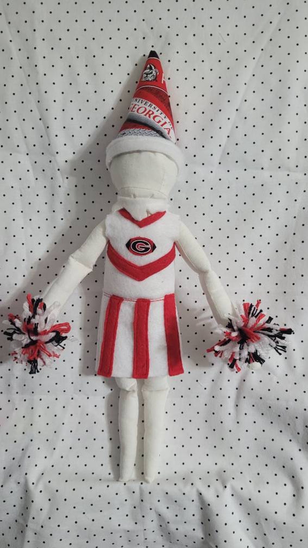 UGA Christmas Elf Cheer Cheerleader Outfit Clothes Pompoms Hat - Etsy