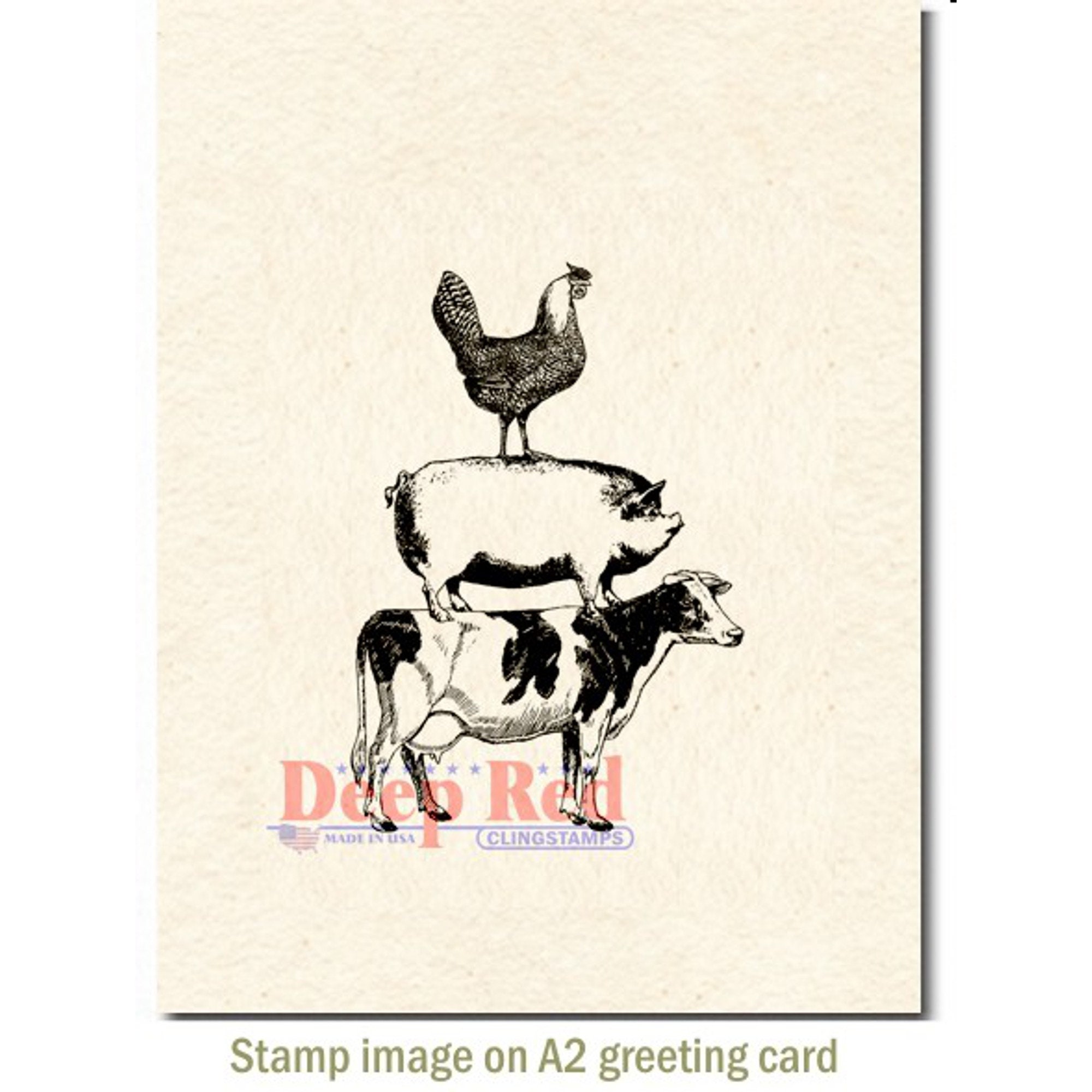 Farm Animal Stack Rubber Cling Stamp | Etsy