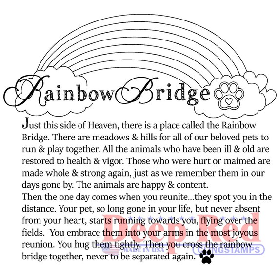 Rainbow Bridge Rubber Cling Stamp - Etsy
