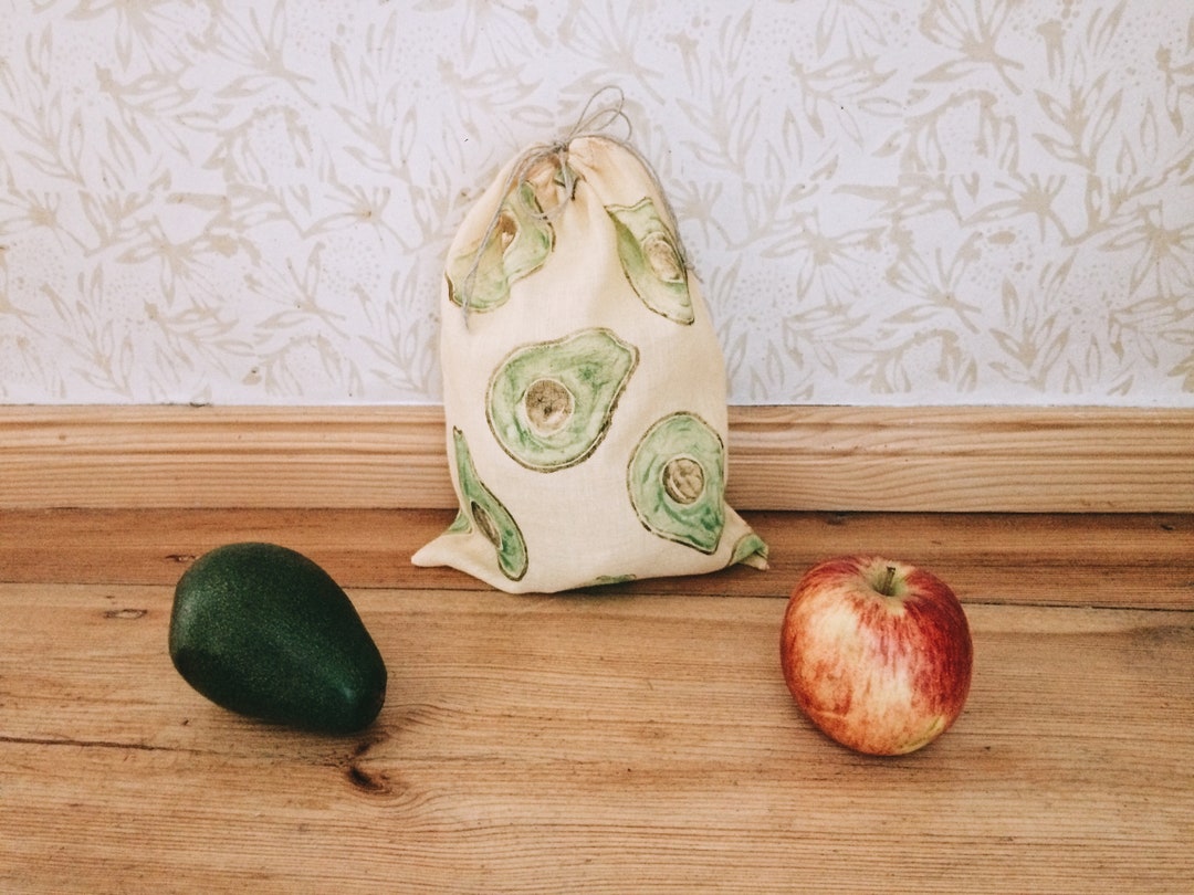 Reusable Avocado Print Produce Bag - Recycling Eco Sustainable Shopping ...