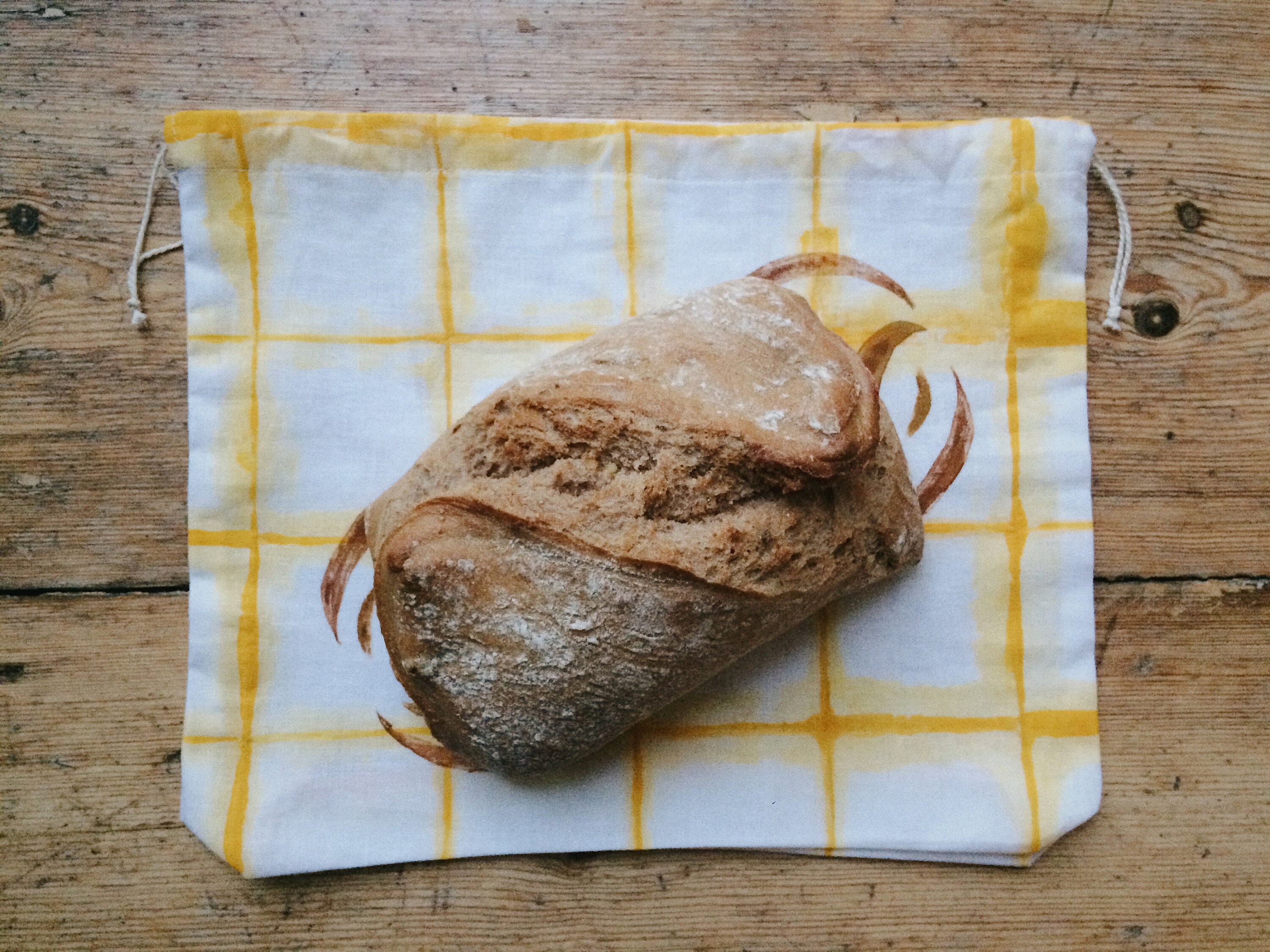 Handprinted Linen Bread Bag: Produce Bag, Zero Waste Gift, Eco Shopping ...