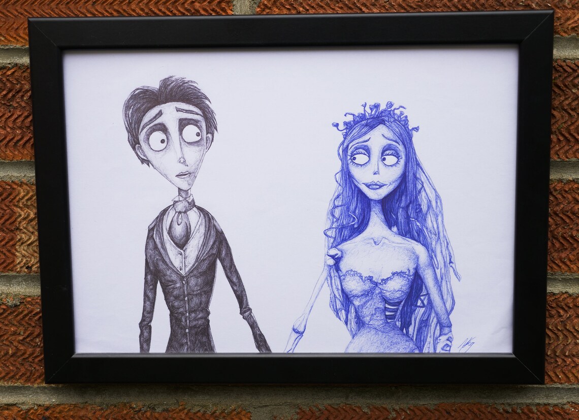 Tim Burton's Corpse Bride Pen Biro Drawing Signed Art - Etsy