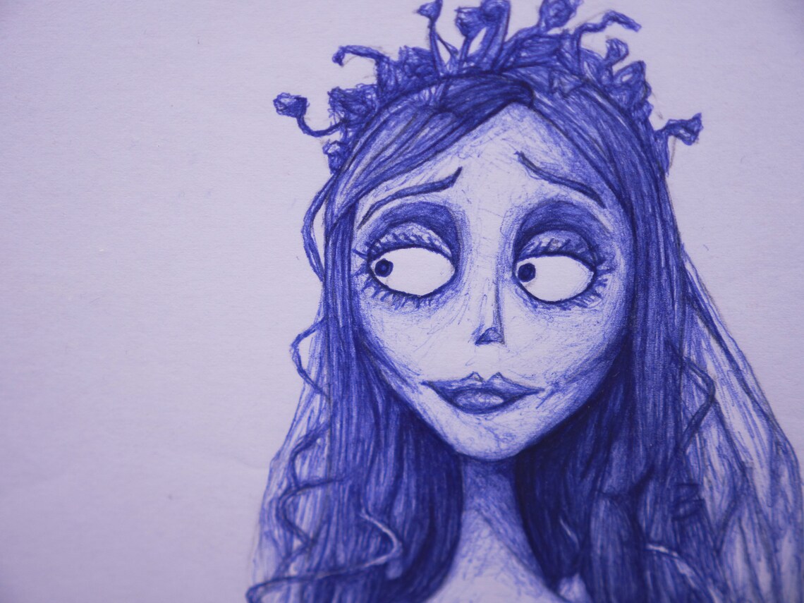 Tim Burton's Corpse Bride Pen Biro Drawing Signed Art - Etsy UK