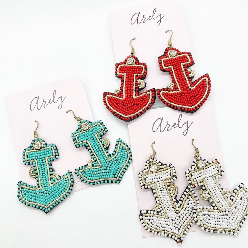 Anchor Earrings - Etsy
