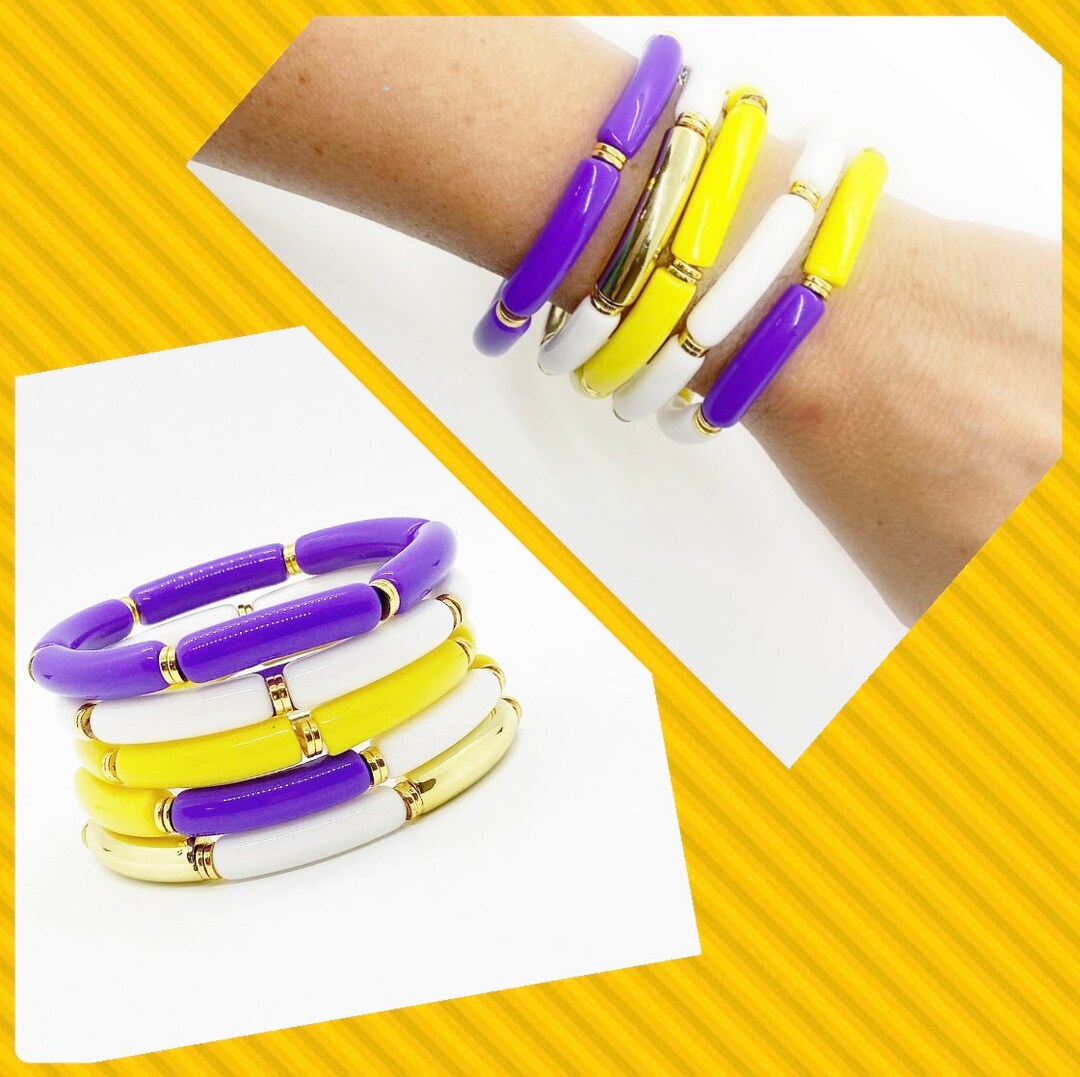 Purple and Yellow Gameday Bracelets, Purple and Gold, College Gameday ...