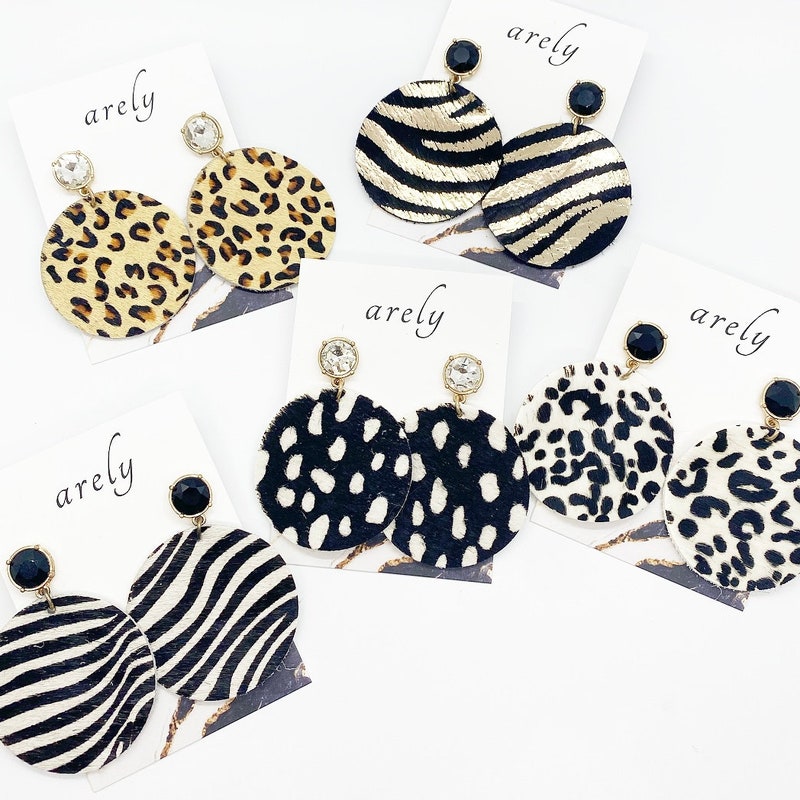 Zebra Stud Earrings - Etsy