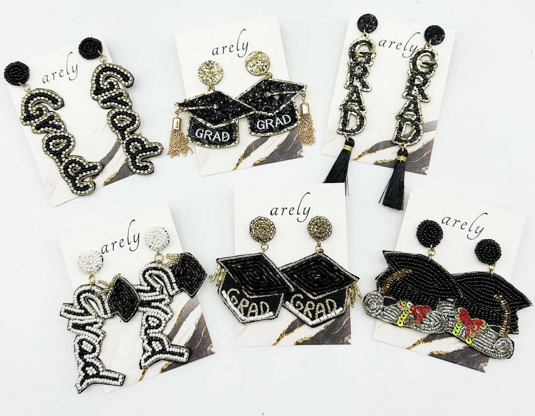 Graduation Day Earrings, Graduation, Grad Gifts, Seed Bead Earrings ...