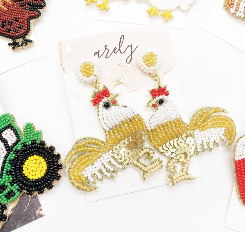 Farm Animal Seed Bead Earrings: Lightweight Beaded Earrings - Etsy