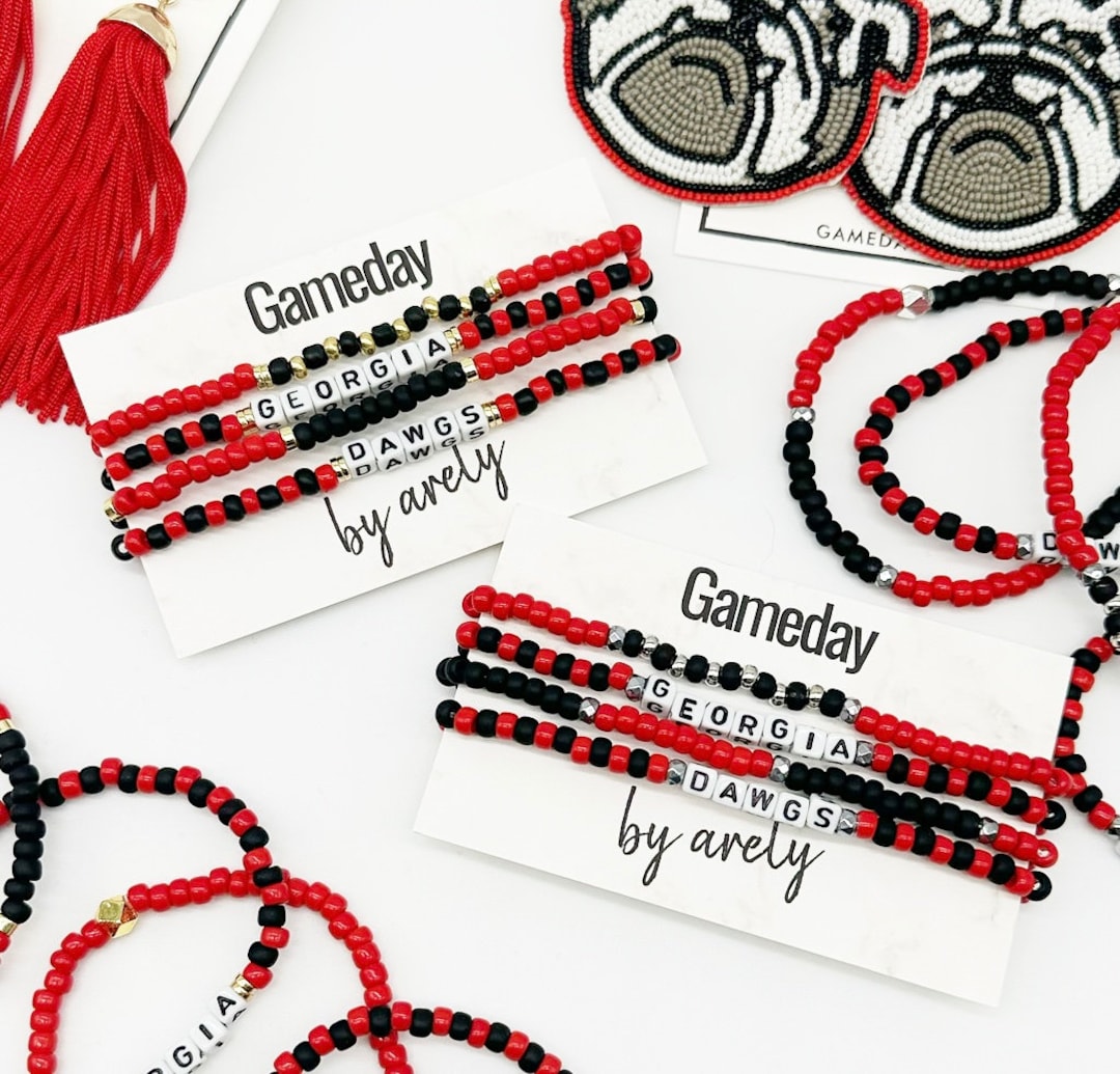 Red and Black Gameday Bracelets, College Gameday Jewelry, Black and Red ...