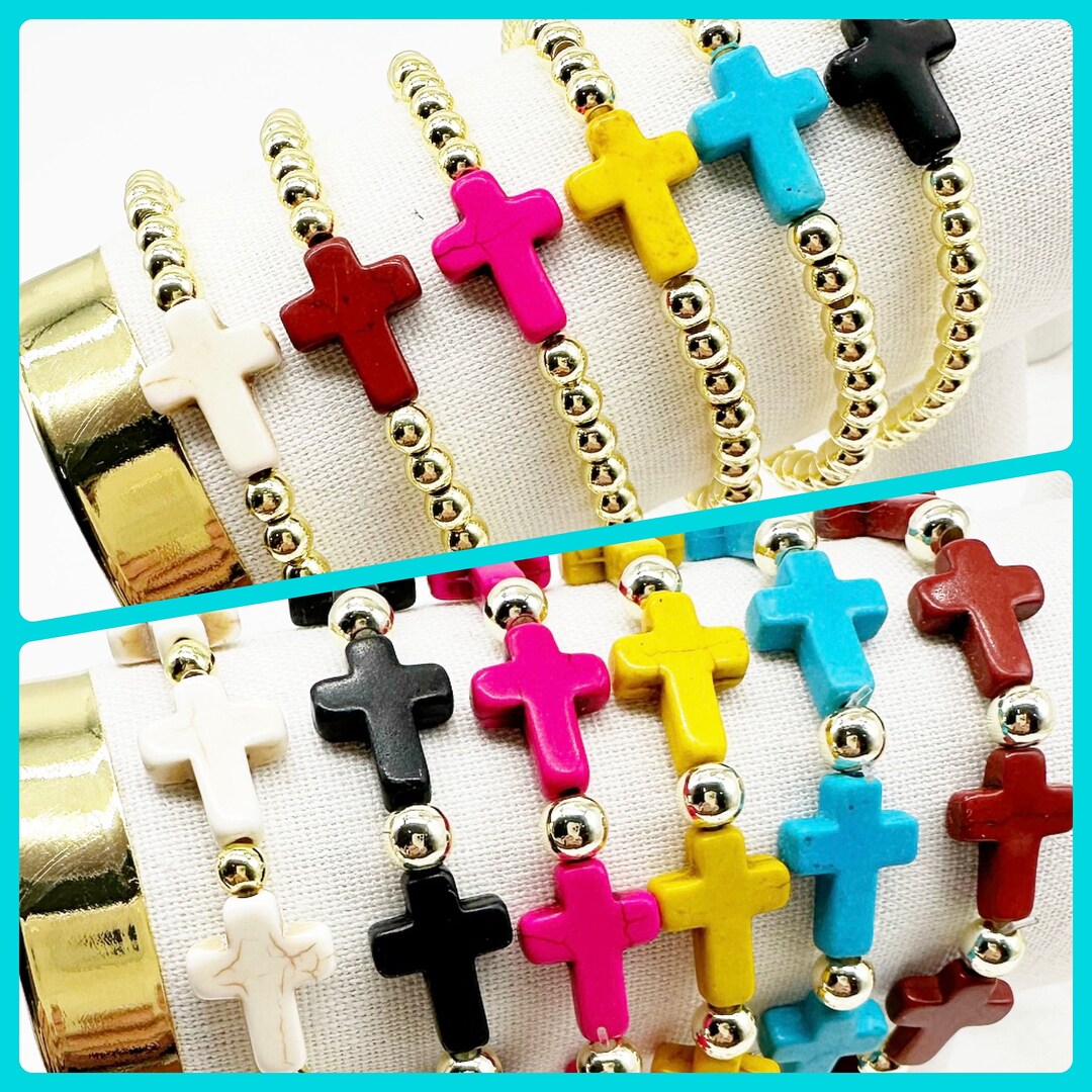Colorful Cross, Gifts for Her, Jesus, Cross Bracelets, Beaded Cross ...