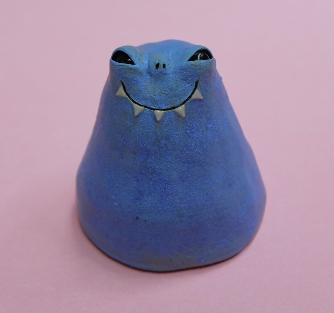 Little Blue Monster - Handmade Ceramic Creature Sculpture - Etsy