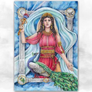 Adult Coloring Page of Grayscale Portrait of Girl as the Goddess Hera ...