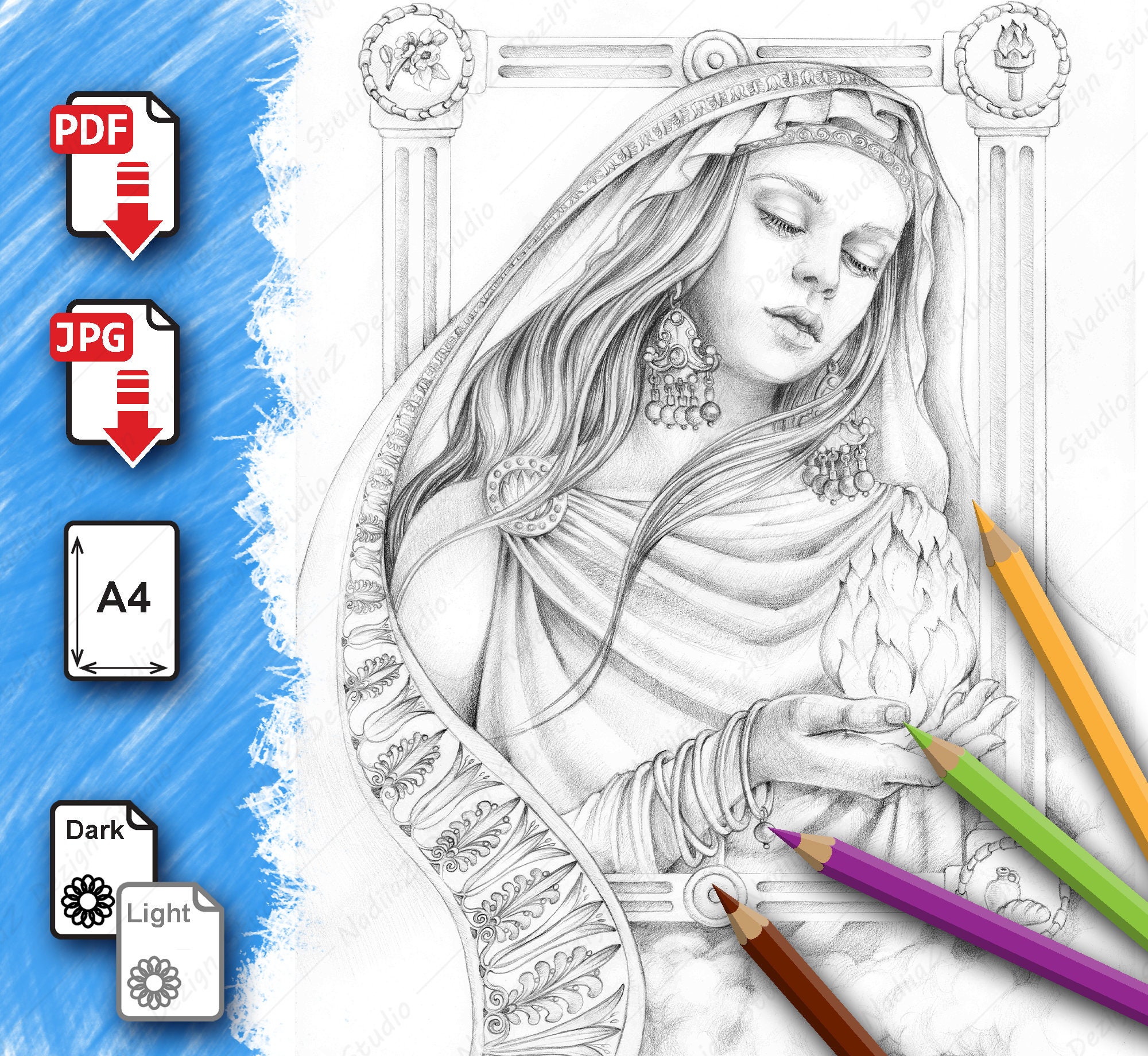 Hestia Coloring Pages