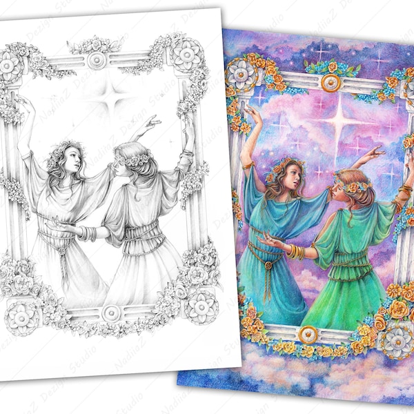 Nymph Coloring Page - Etsy