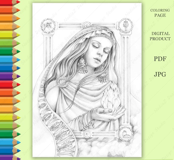 Hestia Greek Coloring Pages