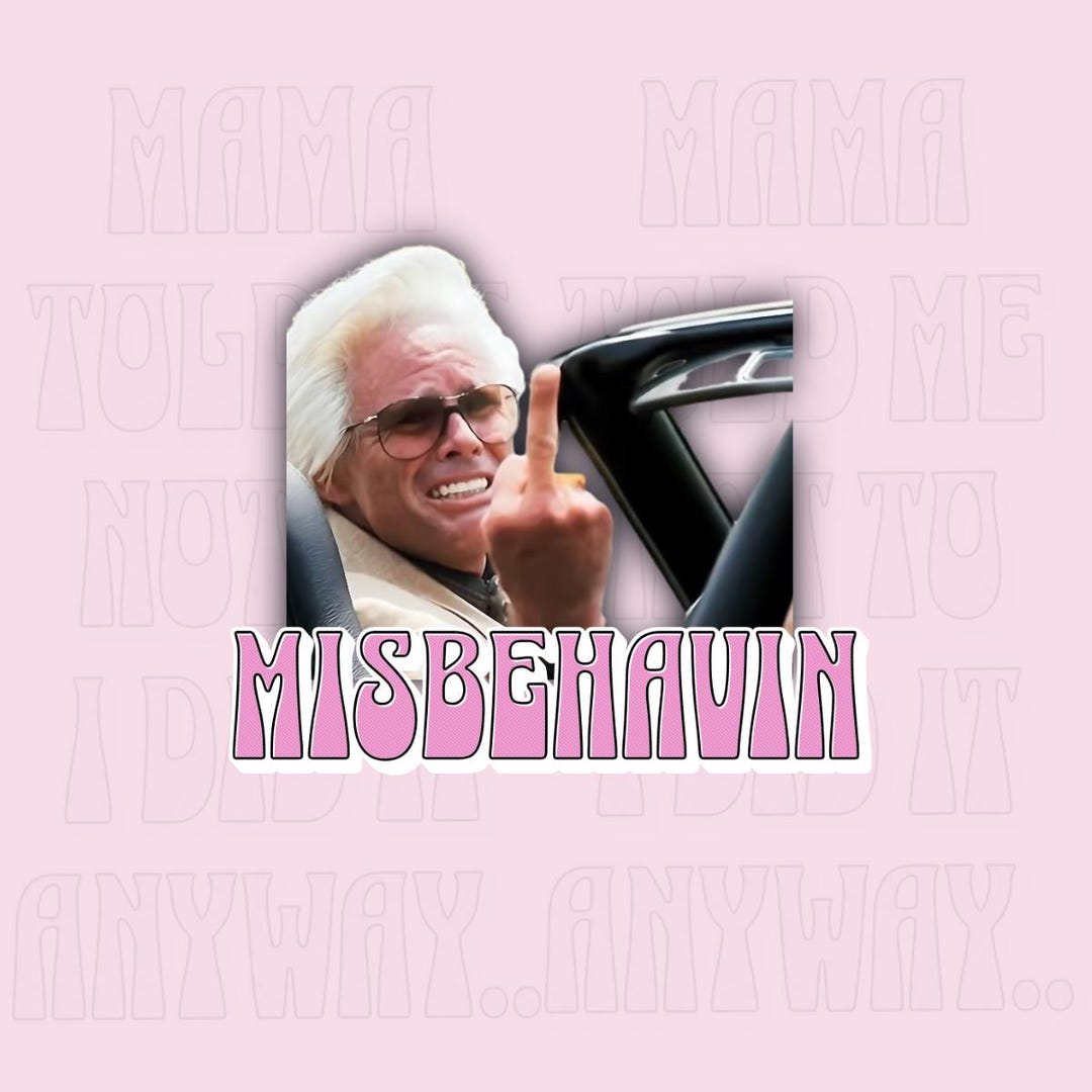 Misbehavin Kiss Cut Sticker-funny Sticker, Teenjus, Baby Billy ...