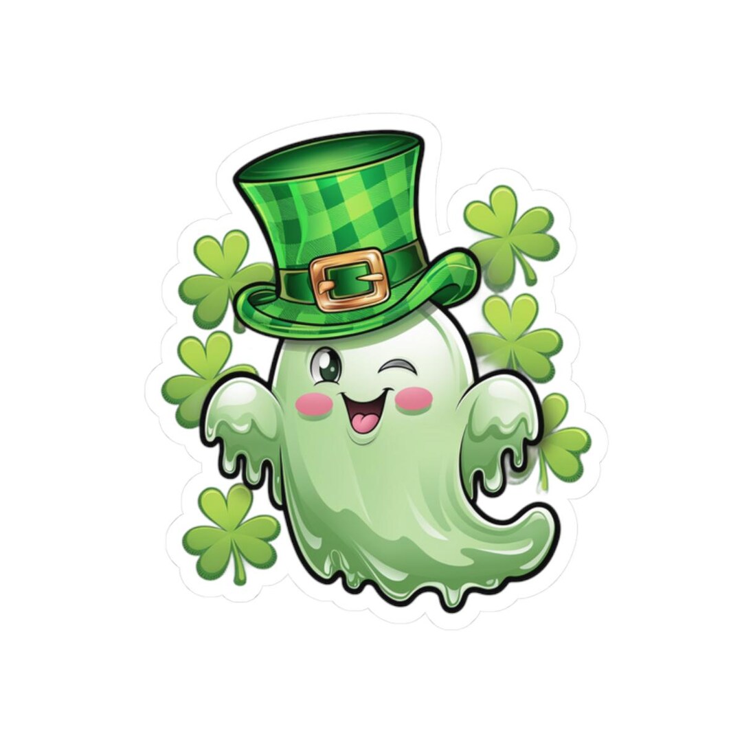 Spooky Cute St Paddy's Day Ghostie, Halloween Decals, Laptop Decor ...