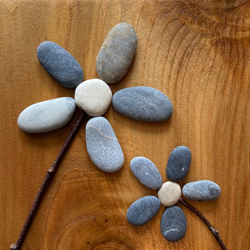 Pebble Art Flowers - Etsy