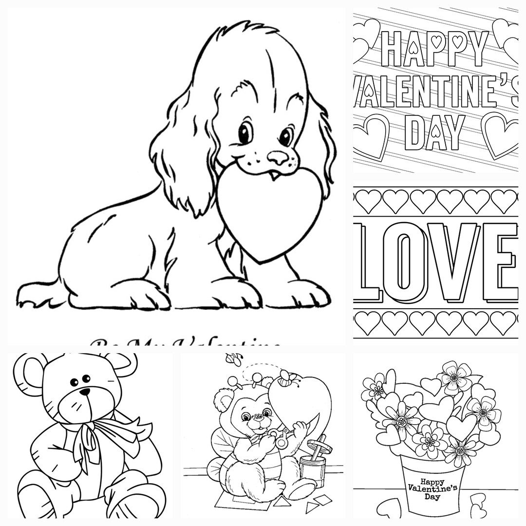 20 Pages of Printable Valentine's Day Coloring Pages - Etsy